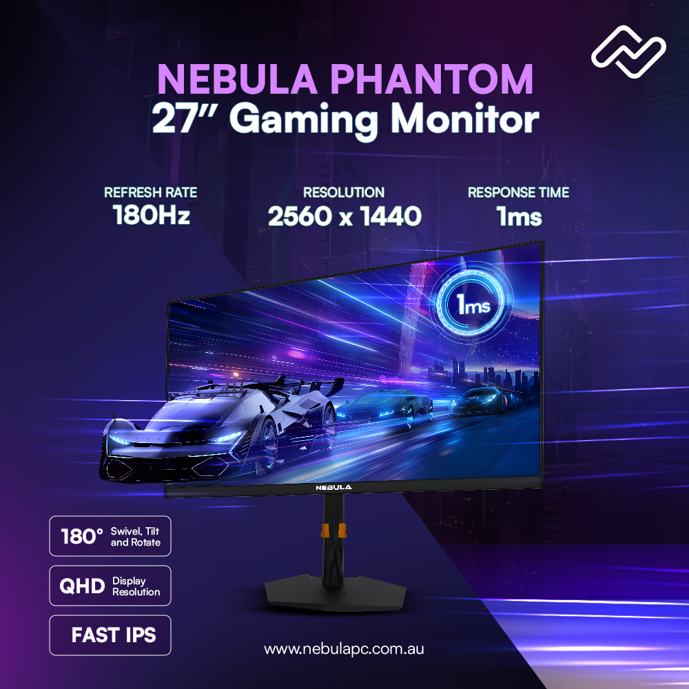 NEBULA PHANTOM 27" QHD IPS 180Hz Gaming Monitor – Nebula PC